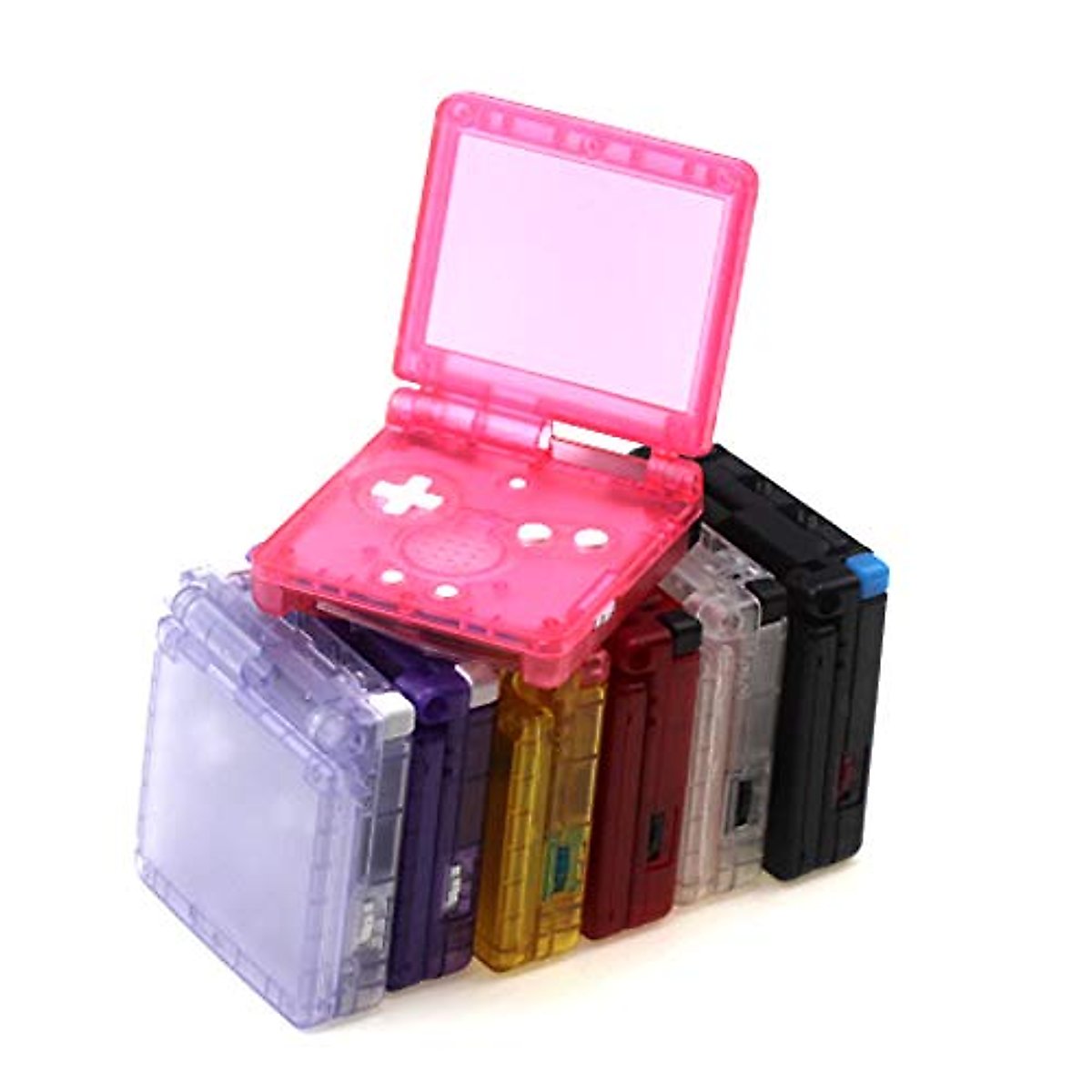 Full Housing Case Cover Housing Shell Replacement for Game boy Advance SP GBA SP Shell Case with Buttons Kit-Clear Purple