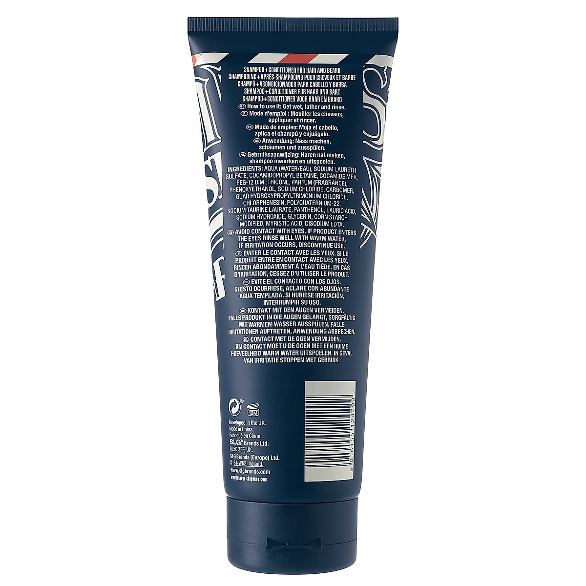 Johnny's Chop Shop Born Lucky 2 in 1 Cleansing Shampoo w/a shot of Conditioner Anti Frizz & Fluff, Pro Vitamin B Protection 8.45 fl oz (Pack of 1)