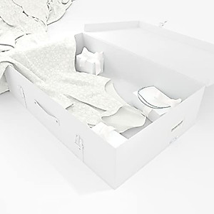HANGERWORLD Large White Wedding Dress Box Storage with Acid Free Tissue Paper Wedding Dress Preservation Box Under bed Storage and Travel Case