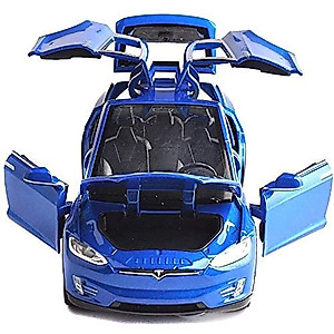 1:32 Scale Car Model X90 Tesla Alloy 1/32 Diecast Model Car w/Sound & Light Pull Back Model Mini Vehicles Toys for Kids Gift Tesla Lovers Collection