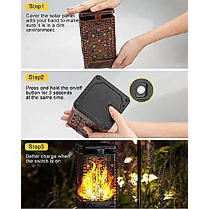 Solar Lanterns Outdoor Waterproof, Flickering Flame Outdoor Hanging Solar Lanterns Retro Solar Lights with Handle, Decorative Outdoor Lighting Solar Powered Umbrella Lights for Patio Garden 4 Pack