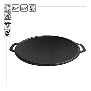Free2Buy New Heavy Duty Cast Iron Traditional Round Skillet Discada Kazan Mangal Grill Dish BBQ Cookware Pan - Outdoor Cooking Frying Oven Disc Pot - Cooking Gifts