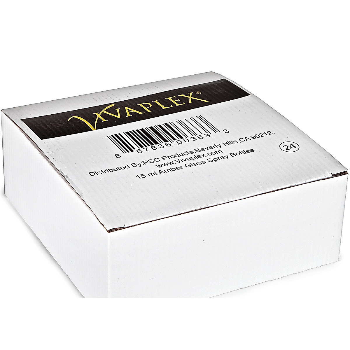 Vivaplex, 24, Amber, 15 ml (1/2 oz) Glass Bottles, with Black Fine Mist Sprayer's