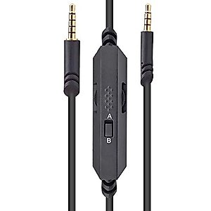 Alitutumao Replacement A10 A40 Cord Aux Cable with A&B Modes Inline Mute Volume Control and Mic Compatible with Astro A10 A40 A30 A50 Gaming Headsets to PC Mobile MixAmp PS4 and More