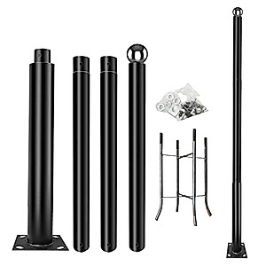 HYPERAZA Solar Street Light Pole 13.12ft Garden Light Pole Outdoor Heavy Metal Light Pole Field Light Pole Ranch Light Pole for Hanging Solar Heavy Duty Street Light with Ground Cage and Mounting Kit