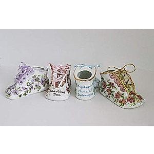 Porcelain Baby Shoe - Baptism or Christening - 100% Hand Painted Ceramic Baby Shoe Keepsake- Baby Dedication