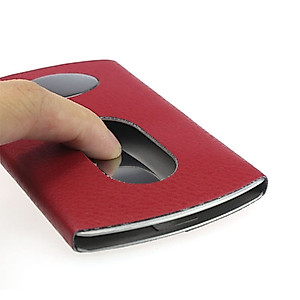 Slide Out Business Holder Pocketbook Slim Metal Wallet Metal Credit Card Stainless Steel Business Case Id Card Business Card Business Card Holder Card Cover-Red