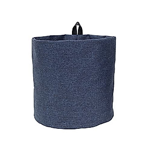 Bigso Soft Hang Around Hanging Storage Basket Large | Hanging Wall Basket for Organizing Everyday Necessities | Collapsible Wall Hanging Storage Basket for Closets | 8.7″x8.7″ | Large | Blue