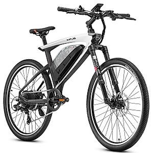 eAhora APUS Peak 1000W Electric Bike 20Ah Carbon Fiber Electric Bikes 26 Inch Electric Mountain Bike,Color Display with USB Port, GRAY
