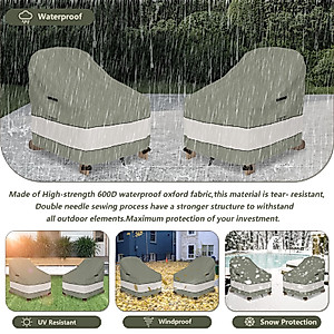 Outdoor Adirondack Chair Cover 2 Pack,Waterproof 100% Patio Chair Covers,30W x 34 D x 36 H inches,Patio Adirondack Chair Cover for Outdoor Chair -Grayish Green