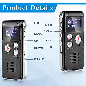 Dunzy 5 Pcs Ghost Hunting Kit Includes Digital Voice Recorders with 4 LED Cat Balls Motion Activated Cat Ball Toy Voice Activated Recorder with Playback for Pet Dog Animals(Black)