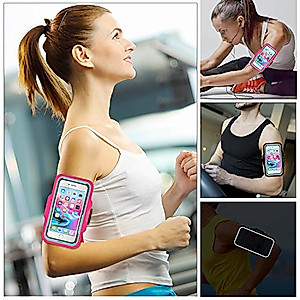 smartlle Arm Phone Holder for Running, Armband Cellphone for 13 12 11 Pro Max/XR/8 7 6s Plus, A/S/Note, Up to 6.9’’, for Exercise Gym Fitness Sports Gear Pink