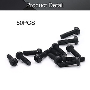 MroMax 50Pcs Plastic Phillips Cross Pan Head Machine Screws, M4 x 15mm Black Nylon Phillips Cross Pan Head Machine Screws Bolts for Electronic Equipment