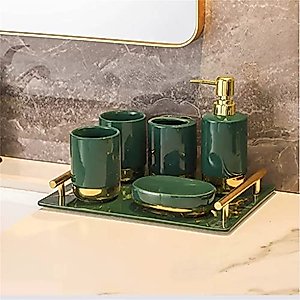 CZDYUF Washing Table Toiletry Set Pieces Bathroom Five-Piece Set Toothbrush Mouthwash Cup Model Room Bathroom Decoration