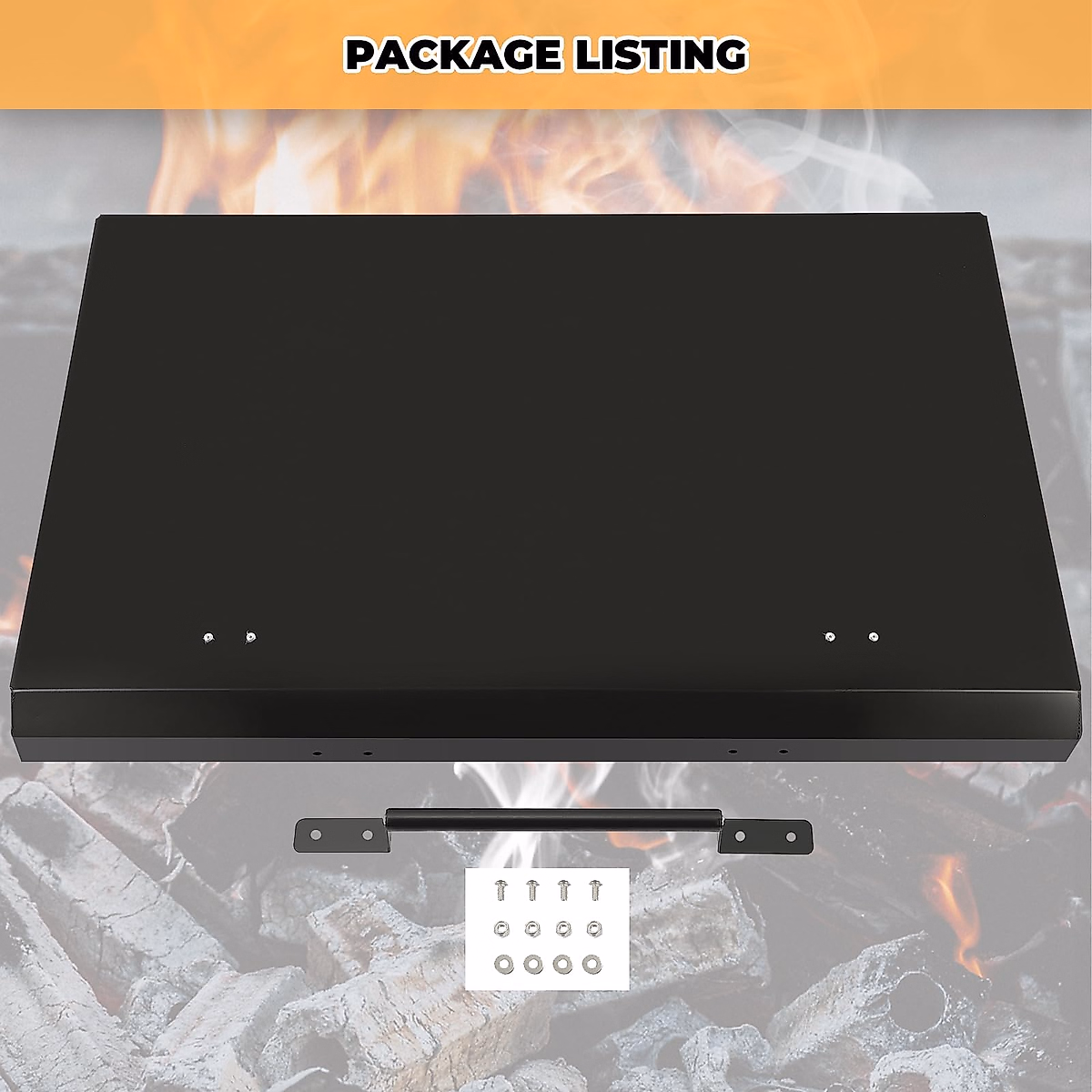 ECOTRIC 36" Griddle Cover Lid Powder Coated Black Aluminum Compatible with 36" Blackstone Griddle Black Stone