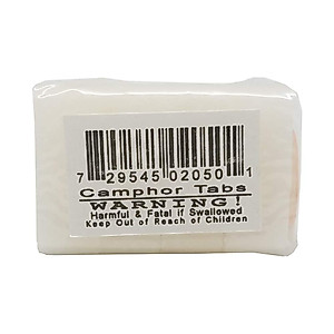Dr. Sana Refined Camphor Block. Multi-Use. Prevents Musty Odors, Stops Silverware and Tools from Rusting. 1 Block. 4 Tablets. Pack of 12