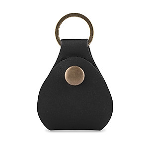 Leather Guitar Pick Holder Keychain, Guitar Pick Holder Case Bag, Plectrum Key Fob Cases Bag, Gift for Guitar Players (Black)