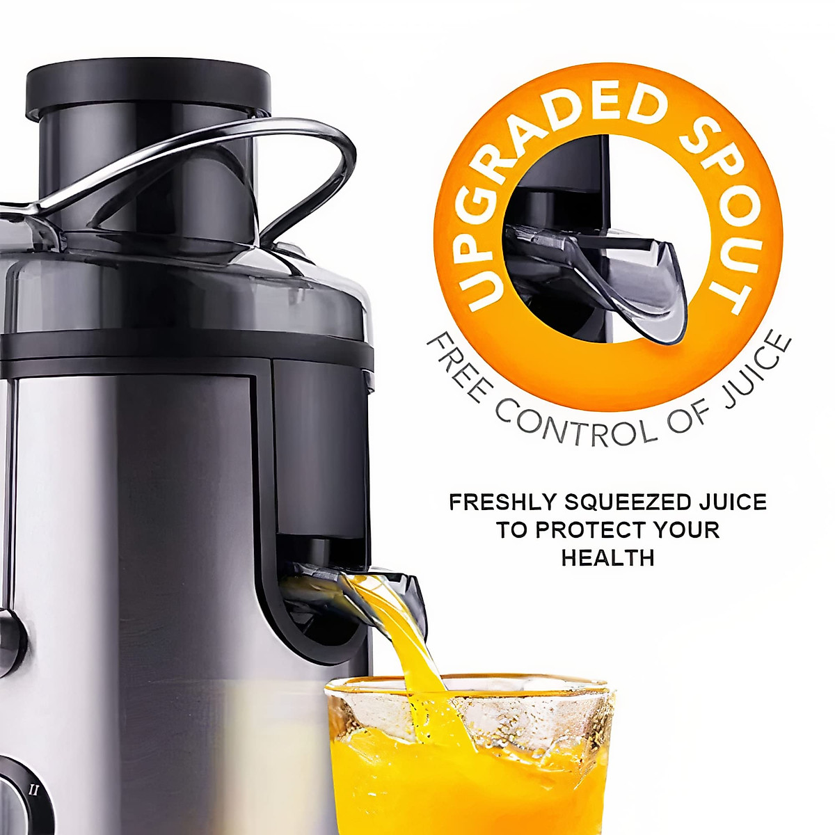 Juicer Machine, 800W Juicer with 3.0" Large Mouth for Whole Fruits and Vegetables, Juice Extractor with 3 Speeds, Easy to Use/Clean,Anti-Drip