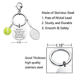 BNQL Tennis Keychain Gifts for Tennis Players Tennis Team Gifts for Tennis Lover Tennis Balls Keychain (silver)