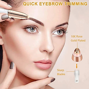 For Finishing Touch Flawless Brows Eyebrow Pencil Hair Remover Replacement Head,As Seen On TV,Upgraded 18K Gold With Cleaning Brush (18K-Gold-2pcs)