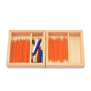Gudong Montessori Teaching Math Toys Teens and Tens Seguin Board with Beads Bars Wood Toys Early Childhood Education Preschool Training (A)