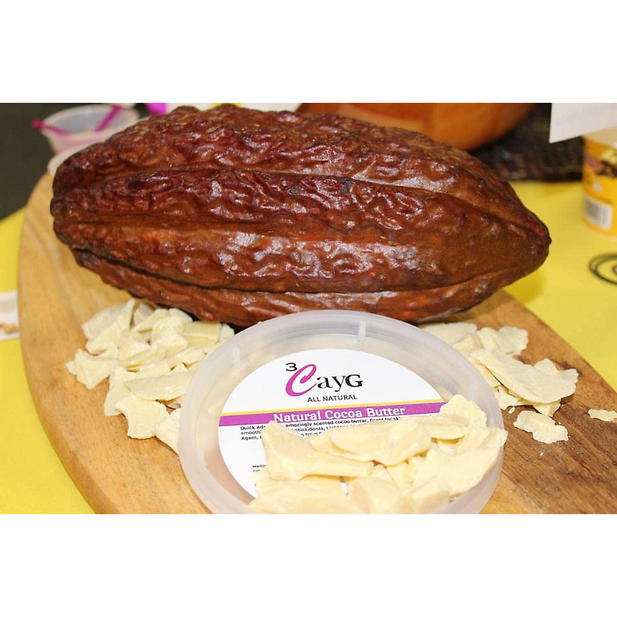 3CayG Pure and Natural Cocoa Butter from Ghana (5LBS)