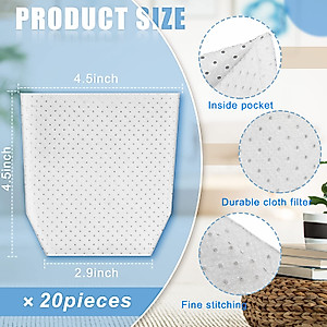Breling 20 Pieces Cloth Vacuum Filter Compatible with Makita T-03193 and a Brush Vacuum Filter Replacement Cloth Vacuum Dust Collector Filters, White
