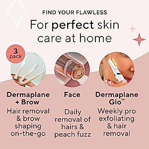 Finishing Touch Flawless Dermaplane Facial Exfoliator and Hair Remover, Facial Hair Removal for Women, 6 Count