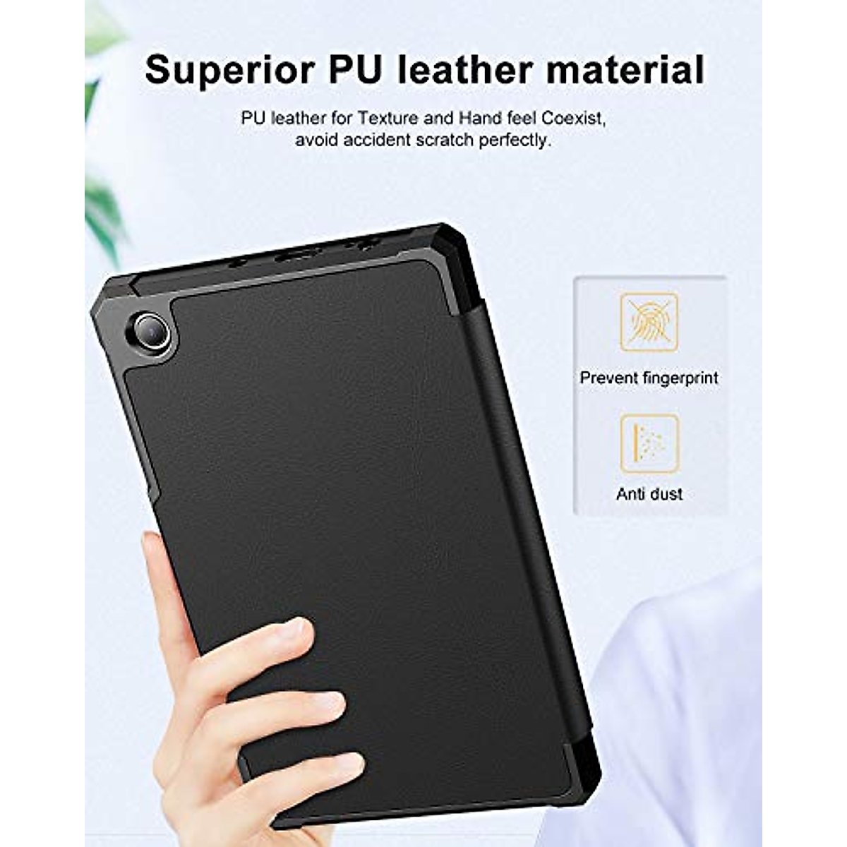 INFILAND Metrobyt-Mobile Alcatel Joy Tab 2 Case, Tri-Fold Soft Frame Cover Case Compatible with Metrobyt-Mobile Alcatel Joy Tab 2 8-inch 2020 Release Model 9032Z Tablet Only, Black