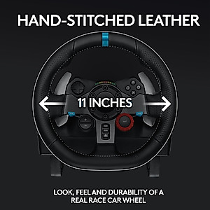 Logitech G29 Driving Force Racing Wheel and Floor Pedals, Real Force Feedback, Stainless Steel Paddle Shifters, Leather Steering Wheel Cover, Adjustable Floor Pedals, UK-Plug, PS4/PS3/PC/Mac – Black