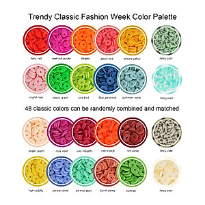 JQEEYGV Bracelet Making Kit 3 Boxes - 11,000pcs Clay Beads - 48 Fashion Colors Beads for Friendship Bracelet Kit - Polymer Heishi Letter Beads for Jewelry Making - Adults Teen Girls Trendy Gift