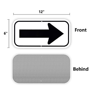 2-Pack Arrow Sign,for Indoor or Outdoor Use，12"x 6" .04" Aluminum Reflective Sign Rust Free Aluminum-UV Protected and Weatherproof