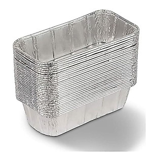 100 Pk Aluminum Foil Loaf Pans 2Lb Disposable Bake Premium Bread Tins Container Aluminum Foil Loaf Pan Disposable Oblong Baking Bread Tins Container 2LB Bakeware Take Out Food Storage Baking Takeout