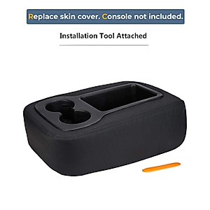 ISSYAUTO Armrest Cover Compatible with 2007-2014 Silverado Suburban Yukon Sierra Tahoe Jump Seat, Leather Center Console Cover