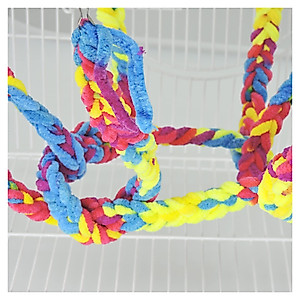 WishLotus Sugar Glider Toys, 3Pcs Multicolored Braided Ropes Small Animal Toys Colorful Climbing Rope for Parrot, Sugar Gliders, Hamster, Guinea Pig, Squirrel, Ferret, Squirrel (3pcs)