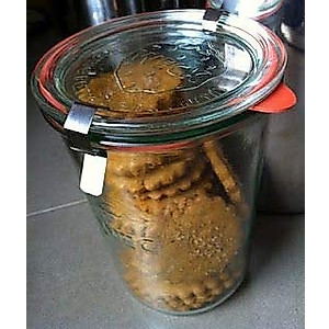 Weck Canning Jars 743 - Weck Mold Jar made of Transparent Glass - Eco-Friendly - Food Storage Container with Lid Airtight - 3/4 Liter Tall 1 Jar with Lid and Rubber Gasket