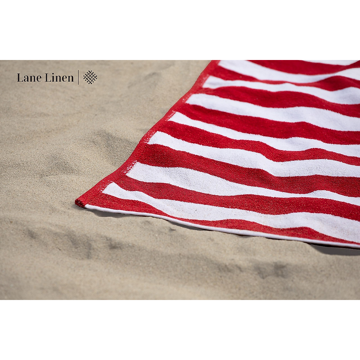 LANE LINEN 4 Pack Beach Towels - 100% Cotton Beach Towel with Beach Bag, Luxury Pool Towels for Adults, Quick Dry, Soft & Absorbent Oversized Beach Towel (36"x72"), Beach Essentials for Women - Red