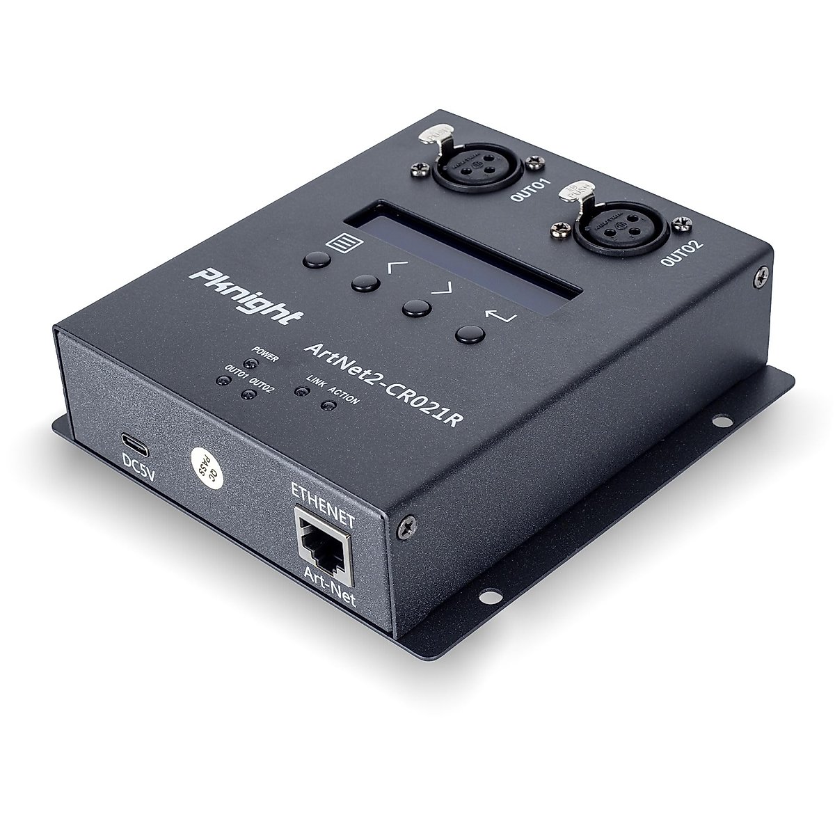 Pknight ArtNet DMX 1024 Ethernet Lighting Controller Interface，2 Universe/Truss Mountable/PoE CR021R