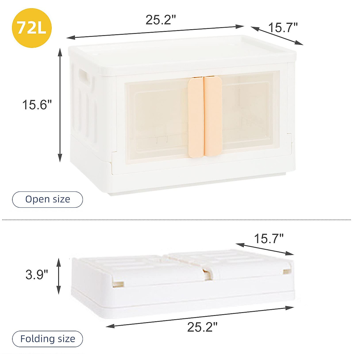 Storage Cabinet Plastic-76Qt/19Gal Baby Clothes Organization and Storage White Stackable Toy Storage with Lids, Collapsible Storage Box with Wheels Plastic Containers Storage Bins