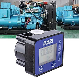 HURRISE Flow Water Sensor Meter, 1/2" Flow Meter Oil Flow Meter Counter Gauge LCD Display 1% High Accuracy for Gasoline Blue