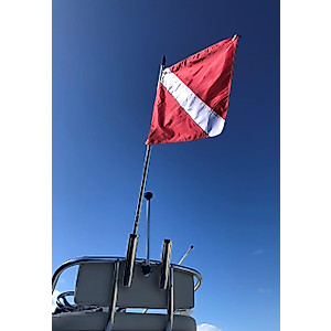 Tigress XD Flag Pole Holds Sandbar or Dive Flags, Durable Easy to Store Rod Holder Flag Pole with Gimbal Butt Makes Flying in Any Rod Holder a Breeze