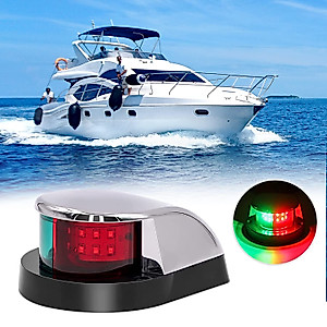 Aseakey Boat Navigation Lights, Marine LED Navigation Lamp, Red and Green Boat Front Light for Small Boat and Pontoon Yacht Skeeter