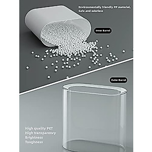 IEEK Small Waste Basket Slim Trash Can 3.2 Gallon/12L Clear and White Garbage Can Rectangle Plastic Wastebaskets Container Bin for Narrow Spaces Office,Bathroom, Bedroom,Kitchen,Living Room,Study