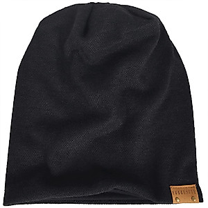 VECRY Men Oversized Slouch Beanie Large Skullcap Knit Hat (1 Black)