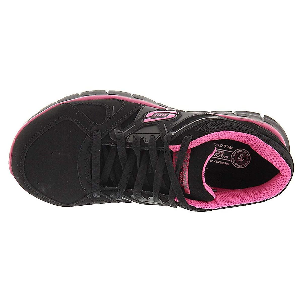 Skechers Women's Synergy-Sandlot Work Boot, Black/Pink, 8.5 M US