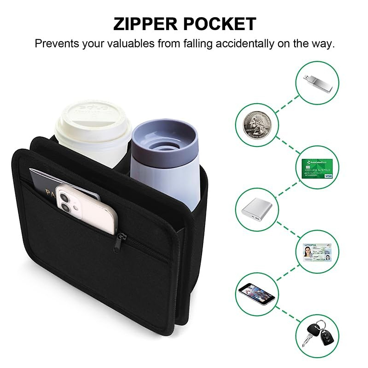 Accmor Luggage Travel Cup Holder,Universal Suitcase Cup Holder, Free Hands Suitcase Drinks Beverage Holder, Luggage Cup Caddy Gifts for Travelers Flight Attendants