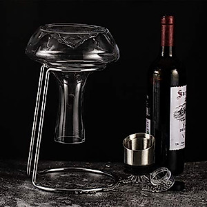 YouYah Iceberg Wine Decanter Set with Aerator Filter,Drying Stand and Cleaning Beads,Red Wine Carafe,Wine Aerator,Wine Gift,100% Hand Blown Lead-free Crystal Glass (1400ML)