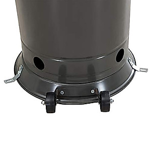 Sunjoy 47,000 BTU Avanti Outdoor Portable Propane Heater for Patio and Garden with Safety Auto Shut Off Valve and Wheels, Gray