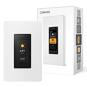 ORVIBO Matter Smart Touchscreen Dimmer Switch, 2.4GHz WiFi Dimmer Light Switch with Home Talk | Voice Control | Works with Alexa & Google Home | Timer & Schedule | Single Pole | Neutral Wire Required