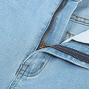 Andongnywell Super High Waisted Stretchy Skinny Jeans Denim Pants (Sky Blue,X-Small)